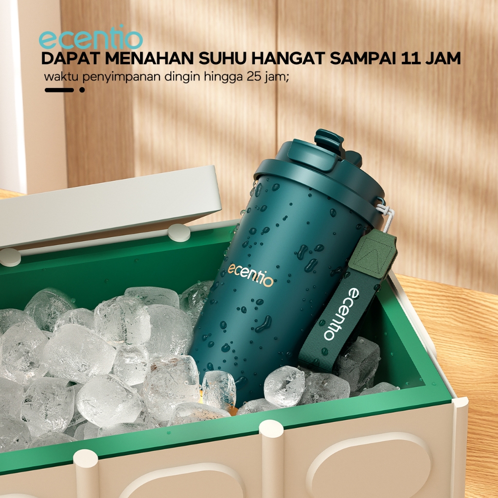 Jual ecentio tumbler minum aesthetic botol minum portable premium tahan ...