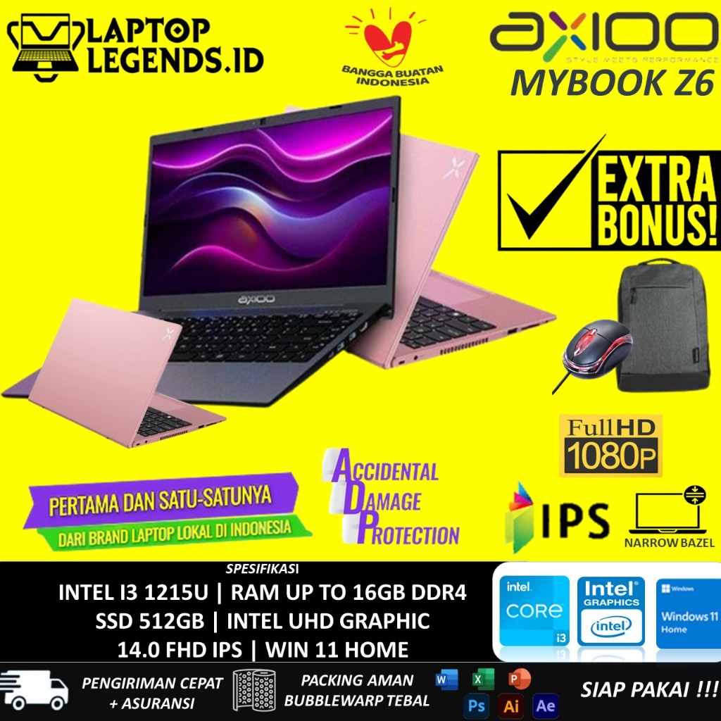 Jual PROMO LAPTOP MURAH AXIOO MYBOOK Z6 INTEL CORE I3 1215U 8GB DDR4 256GB SSD WIN11HOME ...