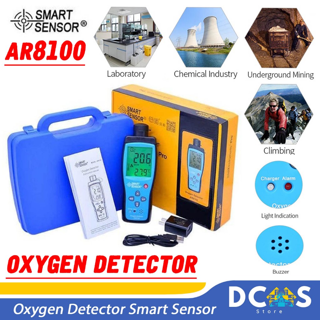 Jual Oxygen Detector Smart Sensor AR8100 Handheld O2 Oksigen Meter ...
