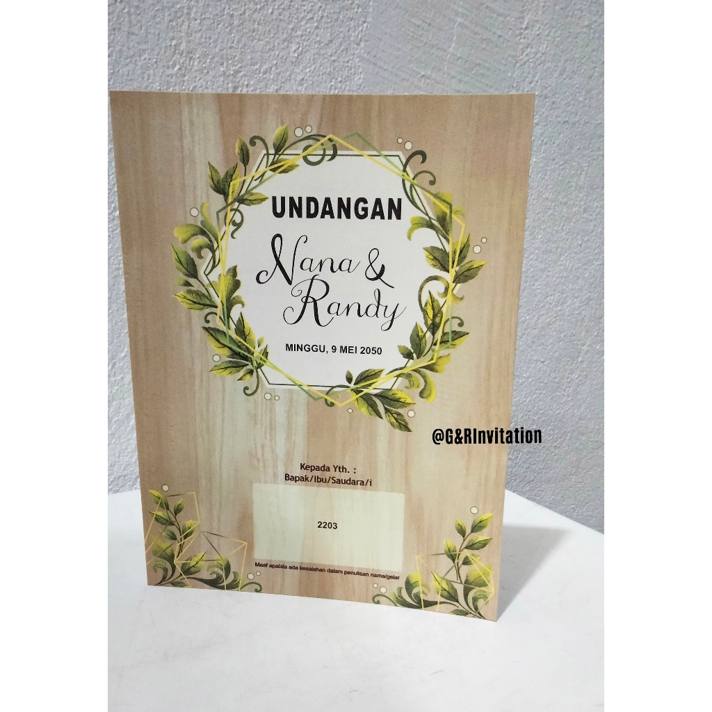 Jual Blangko KOSONG / CETAK Undangan Pernikahan Erba 2203 | Shopee ...