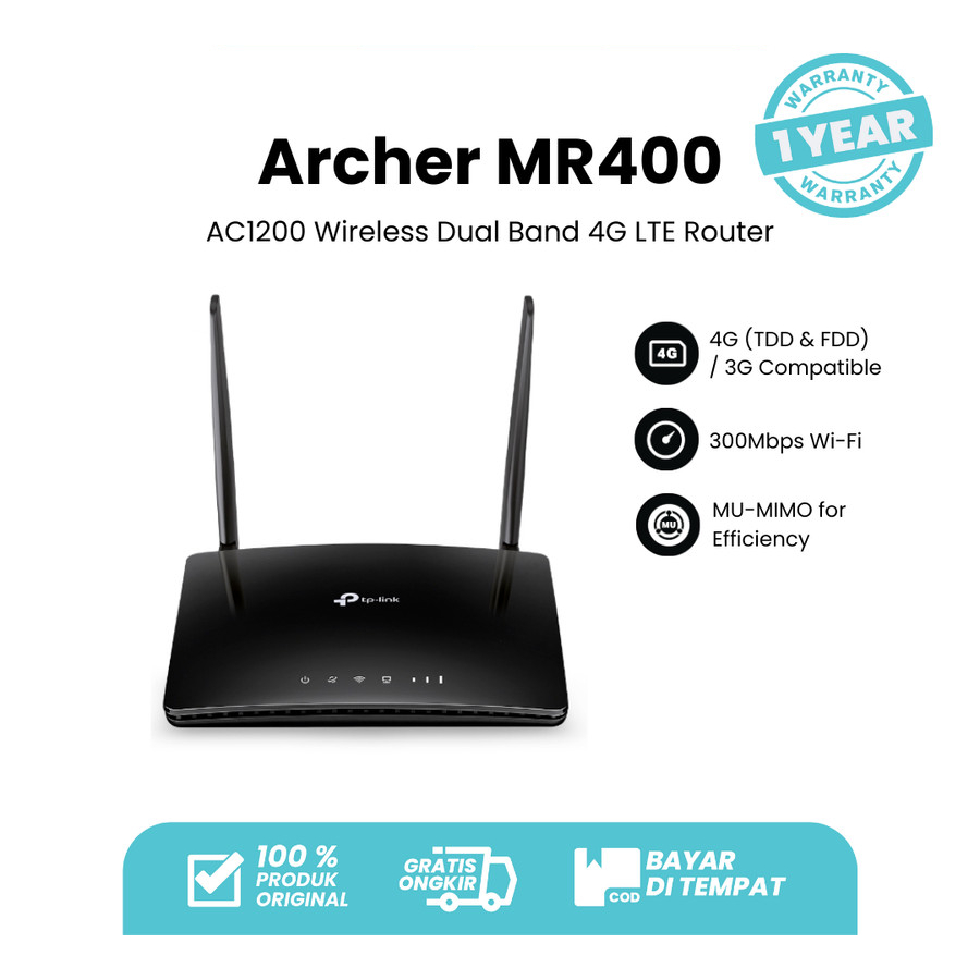 Jual TP-Link Archer MR400 4G modem router AC1200 Wireless Dual Band ...