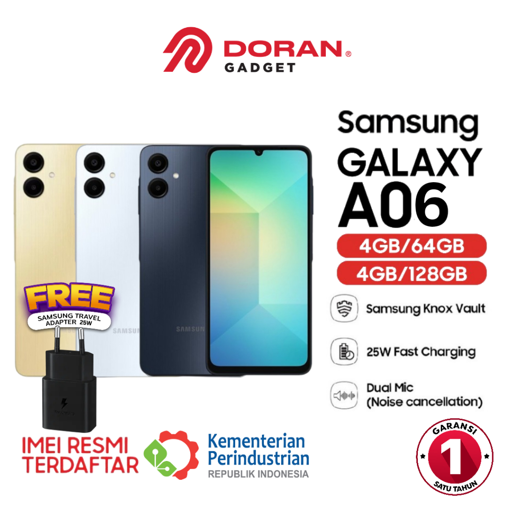 Jual Samsung Galaxy A06 4/64GB | 4/128GB RAM 4GB ROM 64GB 128GB - Garansi Resmi SEIN 1 Tahun ...