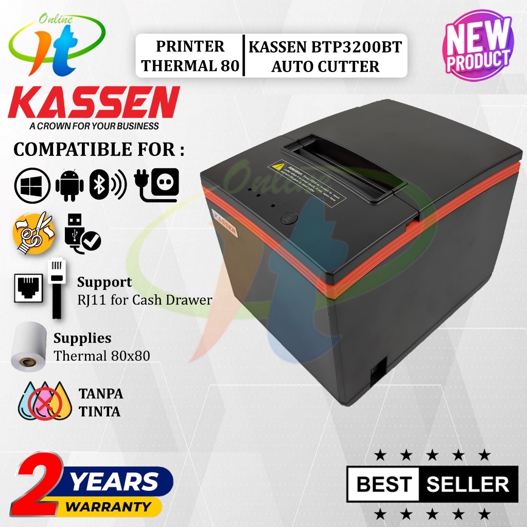 Jual Kassen BTP3200 Printer Bluetooth Thermal 80mm Auto Cutter BTP 3200 ...