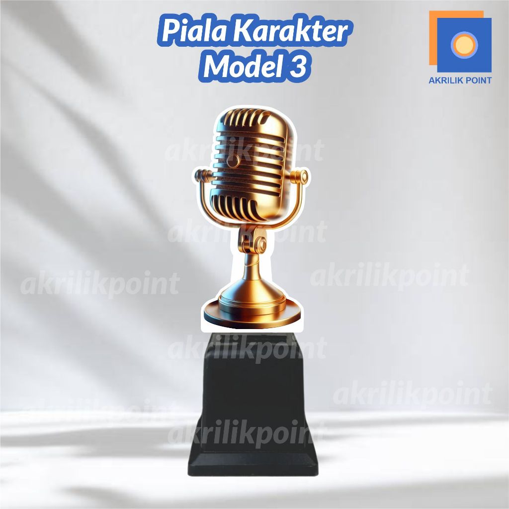 Jual PIALA AKRILIK LOMBA MENYANYI Model 3 | Trophy Mic Karaoke Unik ...