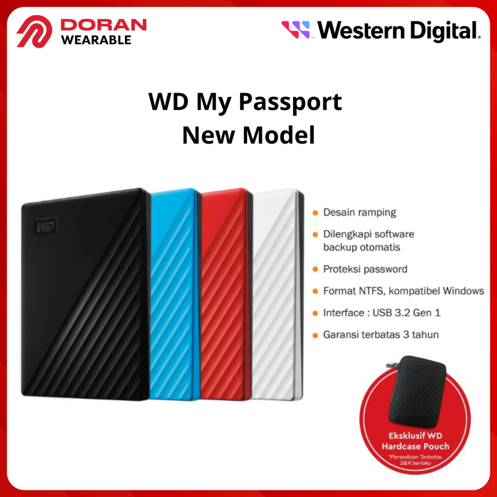 Jual WD My Passport 1TB - 2TB - 4TB - 5TB New Model Hardisk Eksternal - Garansi 3 Tahun | Shopee ...