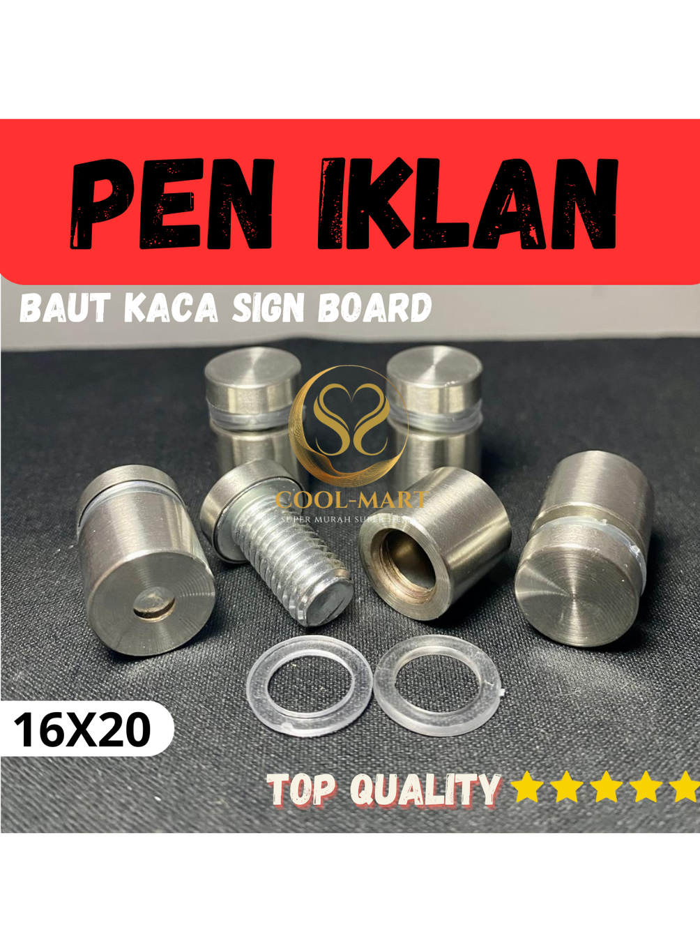 Jual PEN IKLAN STAINLESS/ PEN BAUT AKRILIK / SIGN BOARD 16X20 | Shopee ...