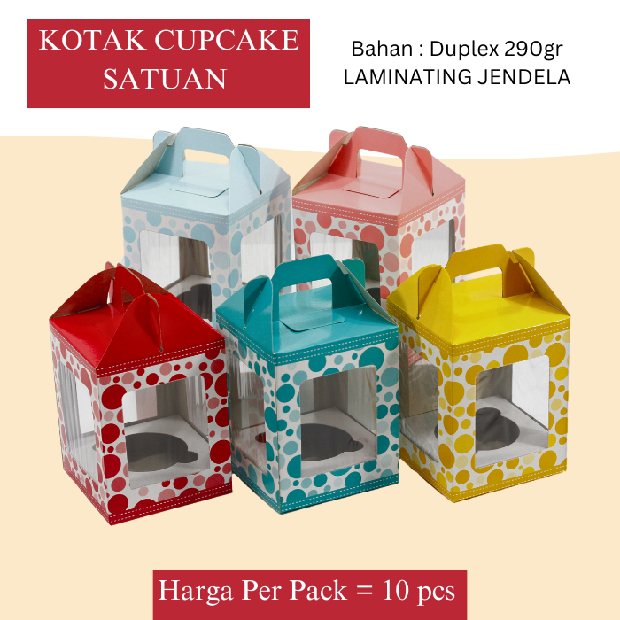 Jual Kotak Cup Cake / Dus / Kardus / Box Cup Cake Isi 1 Kue Muffin ...