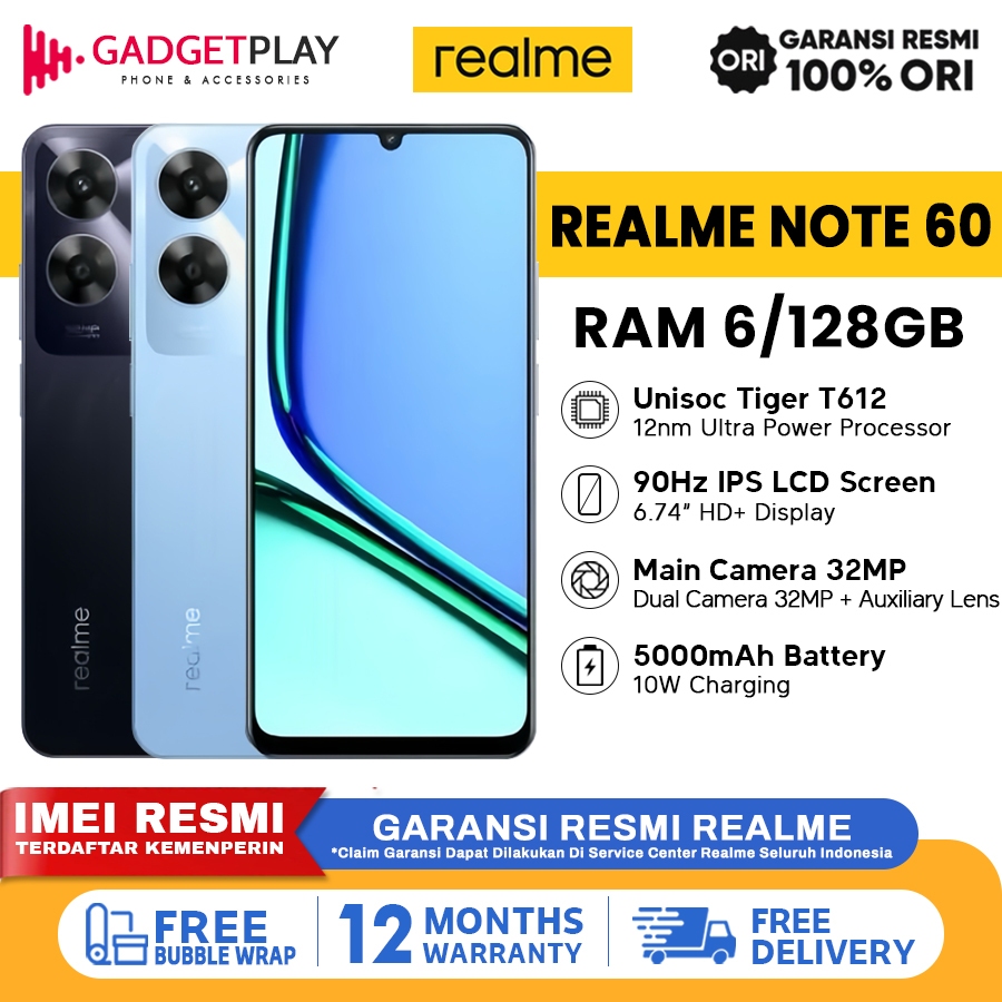Jual Realme Note 60 [4GB+64GB] [6GB+128GB] - Garansi Resmi 1 Tahun ...