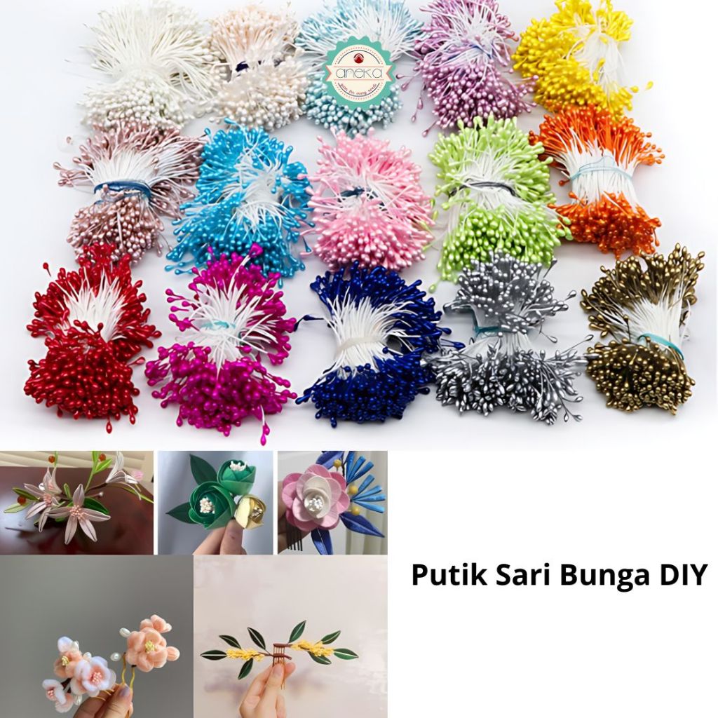 Jual KATALOG - [100 PCS ] Putik Sari Bunga DIY / Cotton Flower Stamen ...