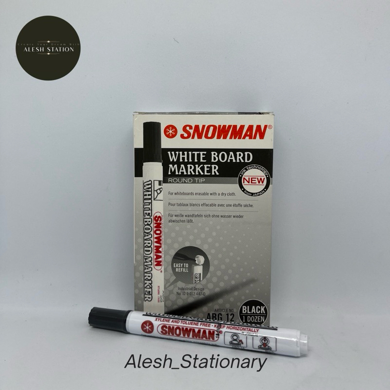 Jual Spidol Whiteboard Snowman / Spidol Non Permanent ABG 12 (PER PCS ...