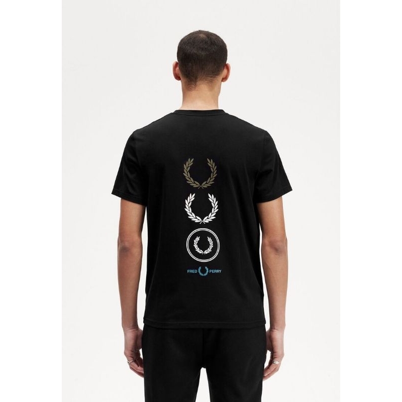Jual Fred Perry Graphic Branding T-Shirt Black Original | Shopee Indonesia