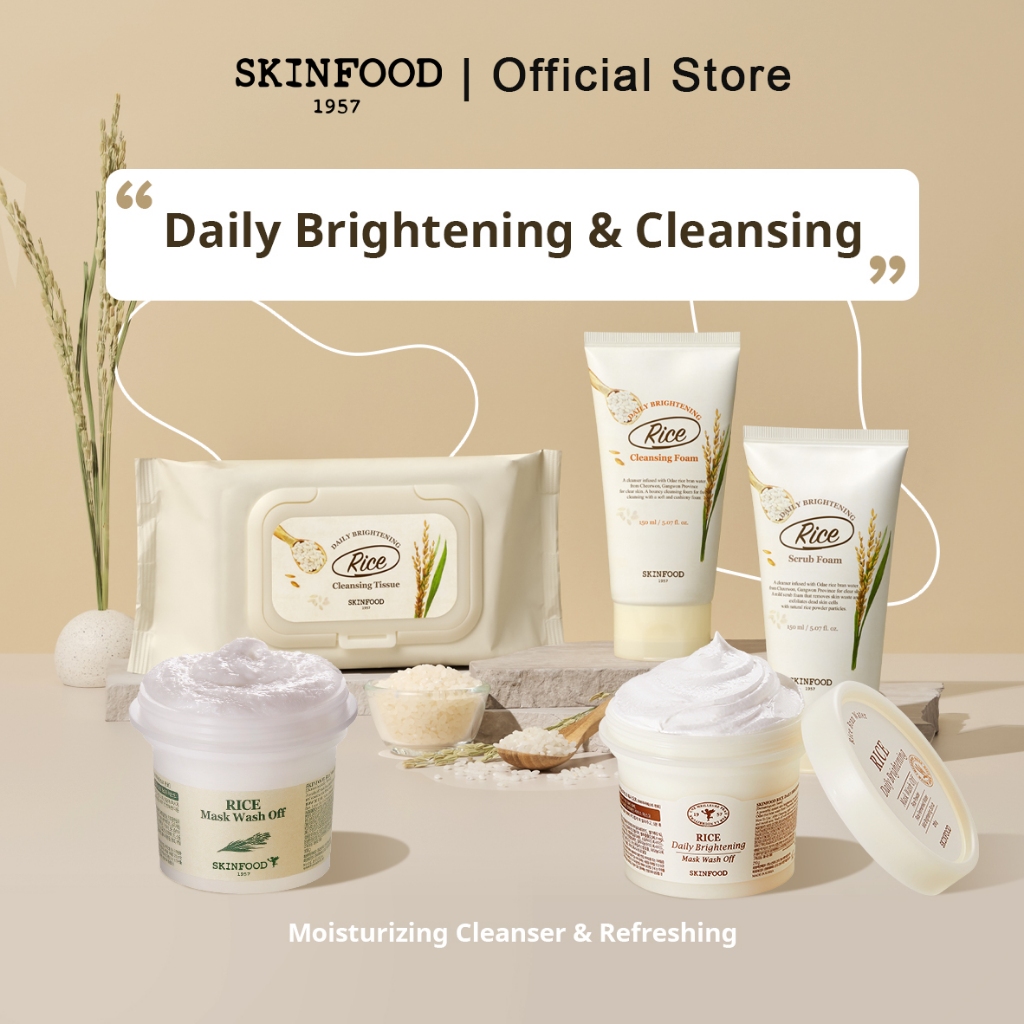 Jual SKINFOOD Rice Daily Brightening Skincare Series Pencerah Kulit ...