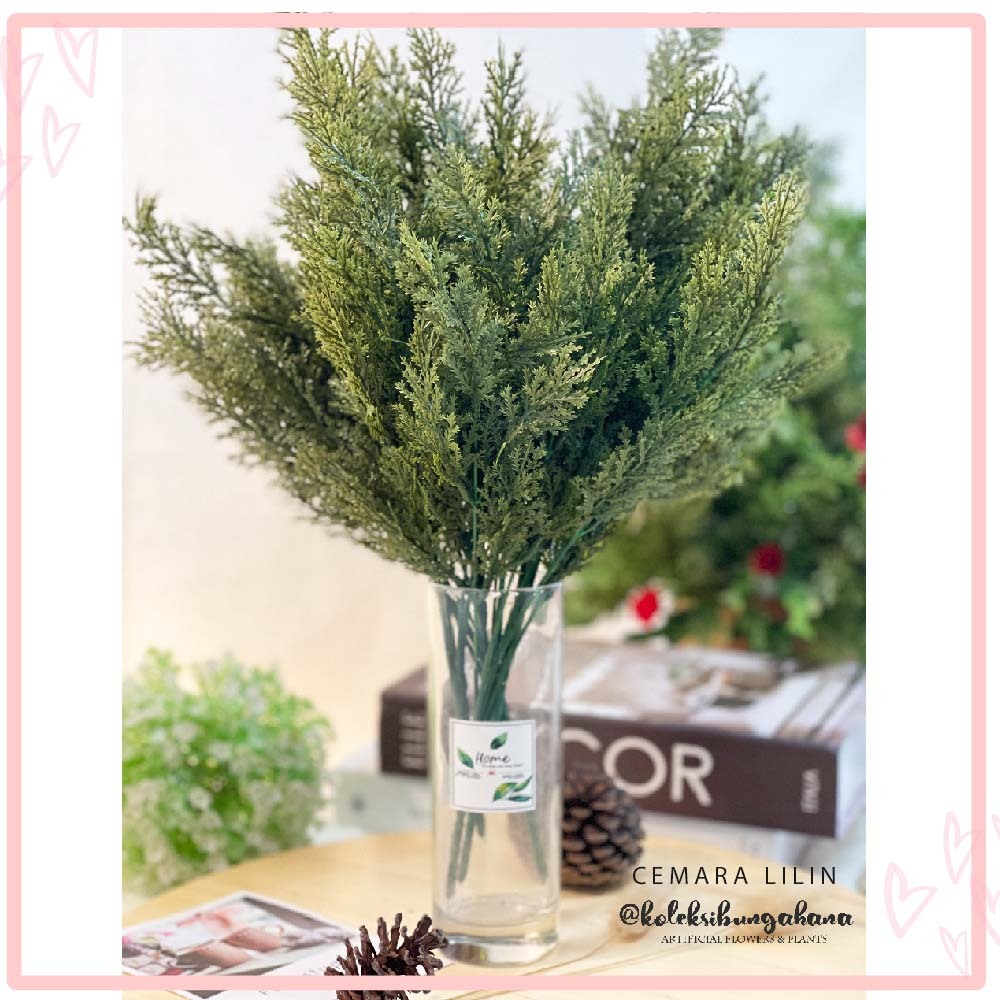 Jual daun rumput cemara artificial natal dekorasi bunga hias plastik ...