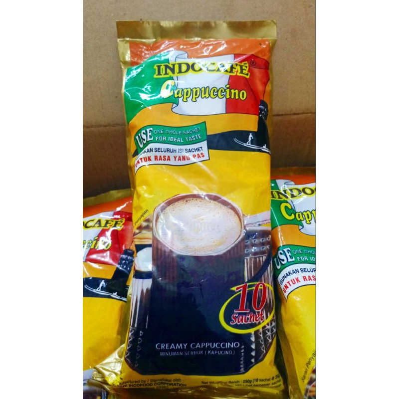 Jual Indocafe Capucino 250gr (25gr x 10 sascet) | Shopee Indonesia