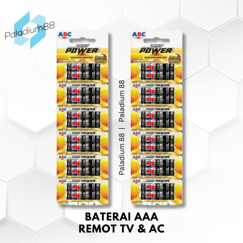Jual Baterai ABC Super Power Hitam LR03/AAA RENCENG (isi 12 pcs) | Shopee Indonesia