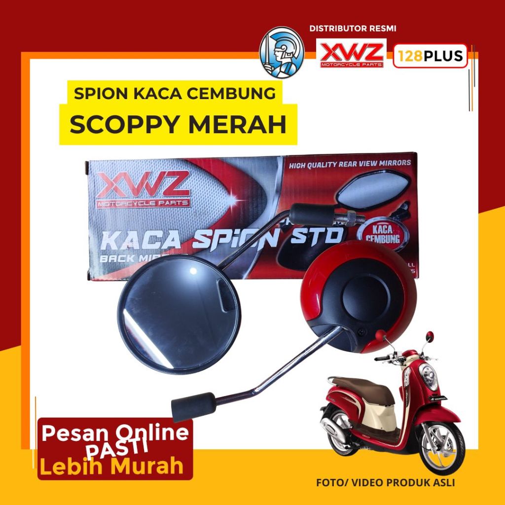Jual Spion SCOOPY STANDART MERAH xwz Kaca Sepion Mirror Honda ALL NEW ...