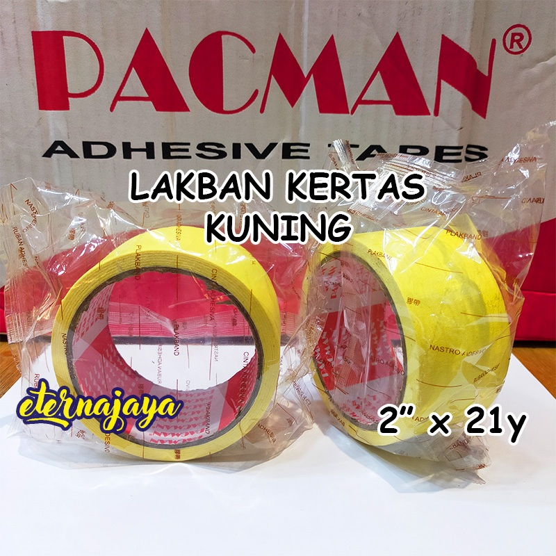 Jual Masking Tape Lakban Kertas 48mm x 21 yard Kuning 2 inch | Shopee ...