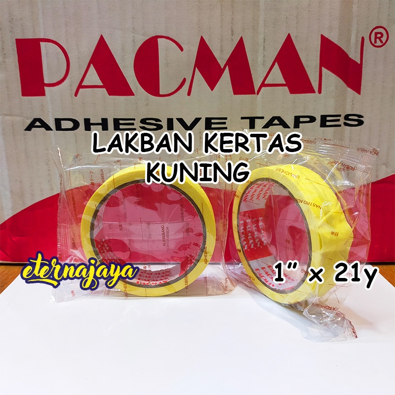 Jual Masking Tape Lakban Kertas 24mm x 21 yard Kuning 1 inch | Shopee ...