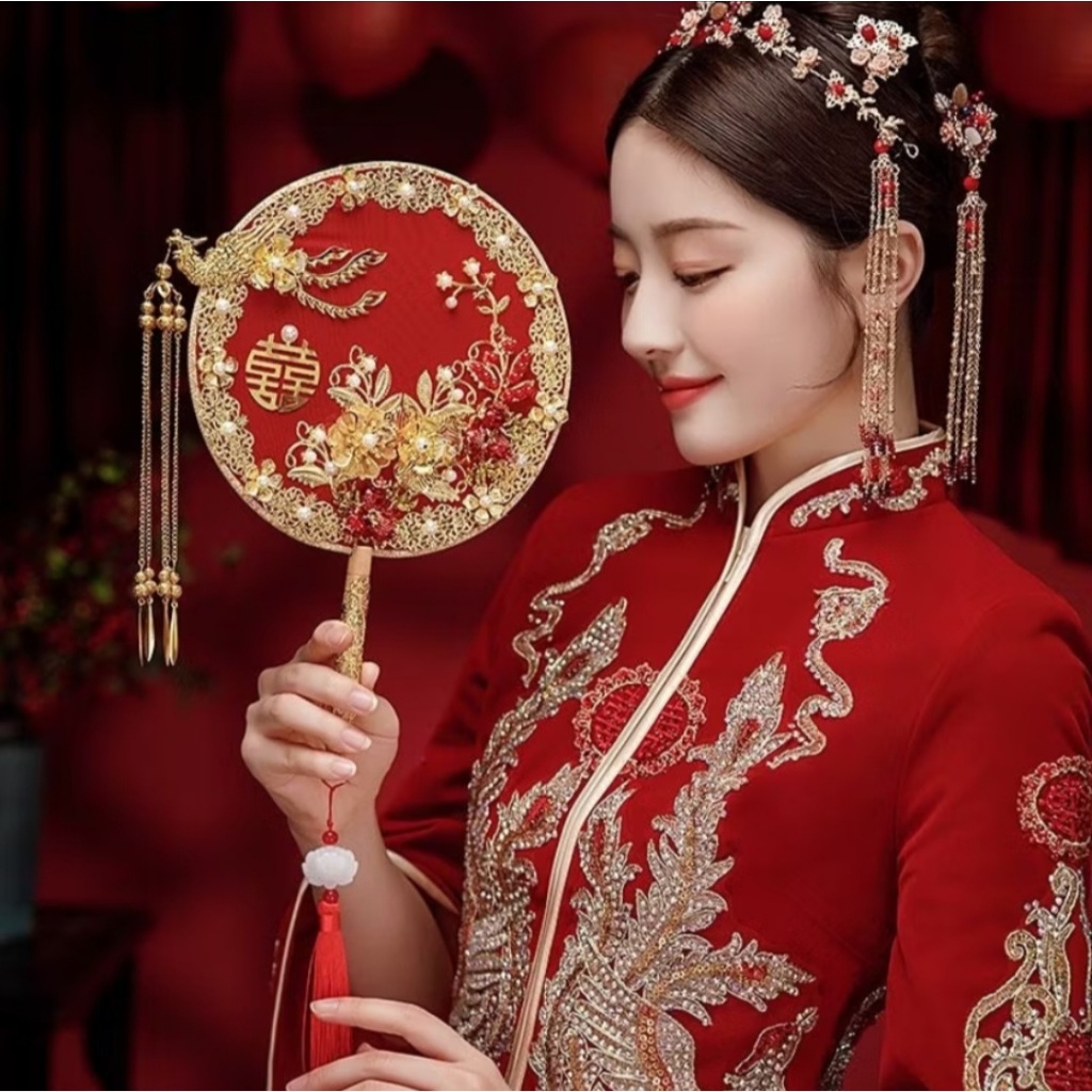 Jual Kipas Wedding/Sangjit tema ShuangXi Dragon Phoenix | Shopee Indonesia