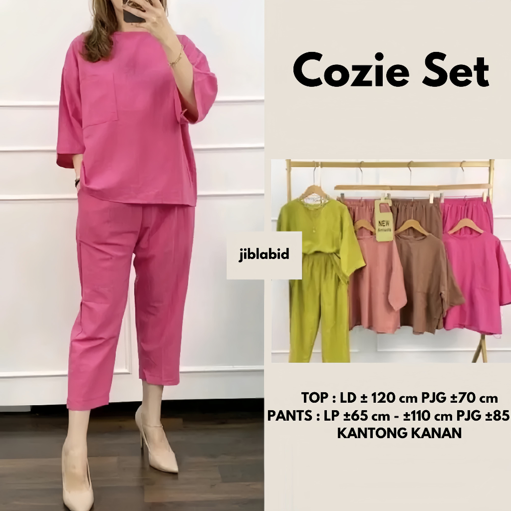 Jual Setelan Wanita Cozie Set Jumbo / Setelan Wanita Polos Kekinian Crinkle Airflow Premium ...