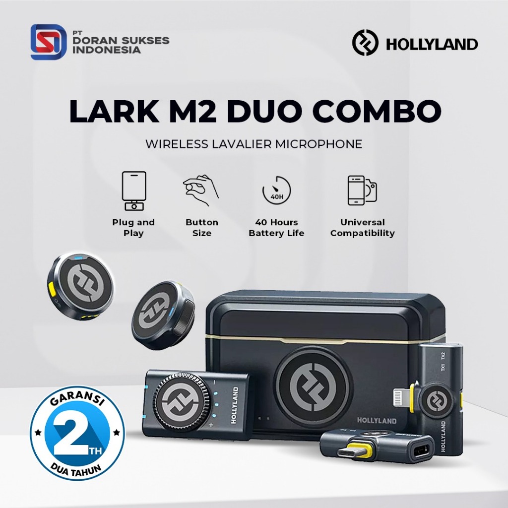 Jual Hollyland Lark M2 Combo Wireless Lavalier Microphone M2 Duo Mic ...