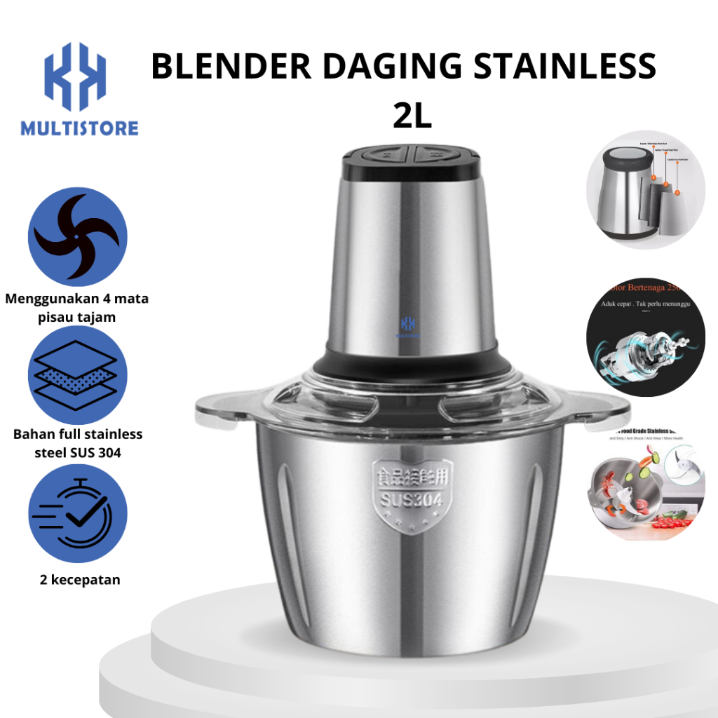 Jual Blender Daging Meat Grinder Penggiling Bumbu Dapur Stainless Steel ...