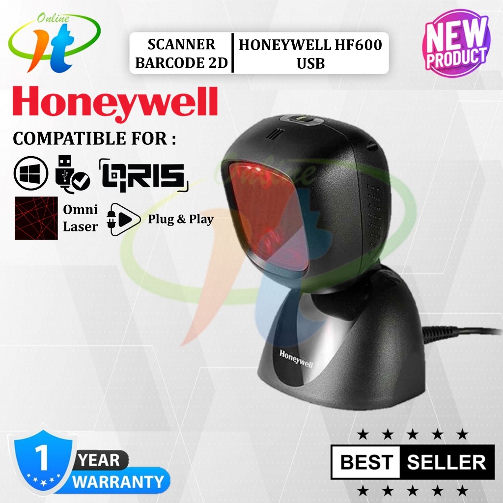 Jual Honeywell HF600 Barcode Scanner 2D Desktop HF 600 HF-600 USB Auto Scan QR Code Efaktur ...