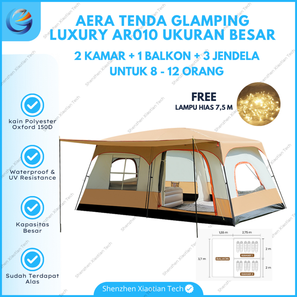 Jual Tenda Camping Luxury Besar 8-12 Orang | Tenda Glamping Luxury 2 ...