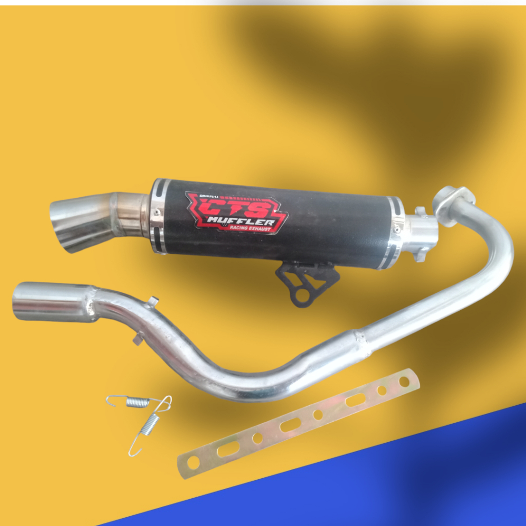 Jual knalpot samlong CTS MUFFLER inlet 38 mm black coting all matic ...