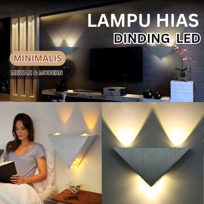 Jual Lampu Hias Dinding LED Modern Traingle Aluminium 3W Minimalis Wall ...