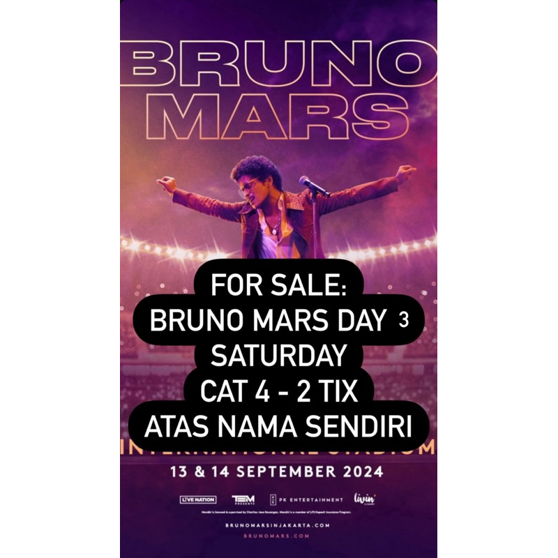 Jual dp tiket bruno mars | Shopee Indonesia