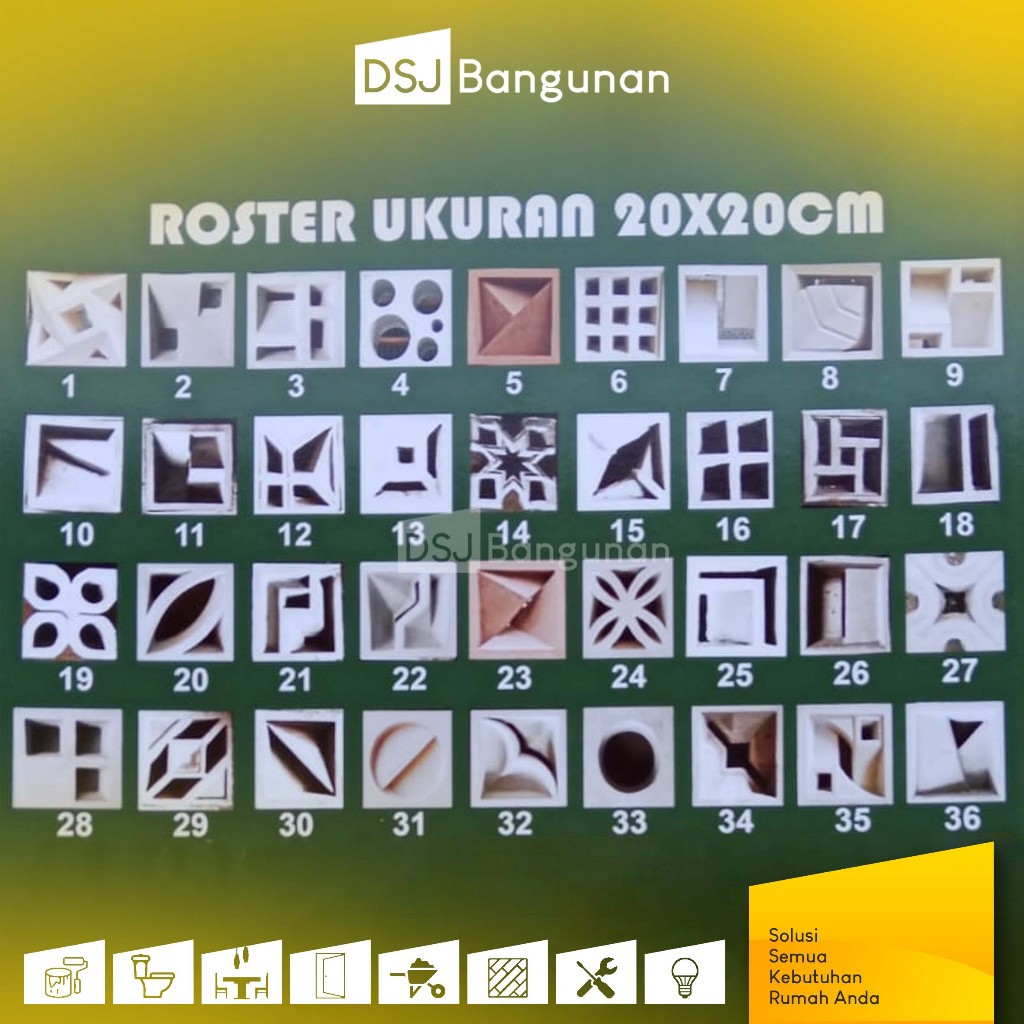 Jual Roster Semen 20x20 Roster Beton Ventilasi Udara Loster Pagar ...