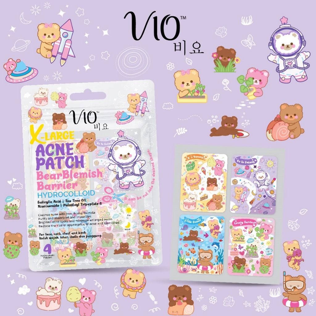 Jual VIO ACNE PATCH HYDROCOLLOID X-LARGE BEAR BLEMISH BUSTER 4 PATCH ...