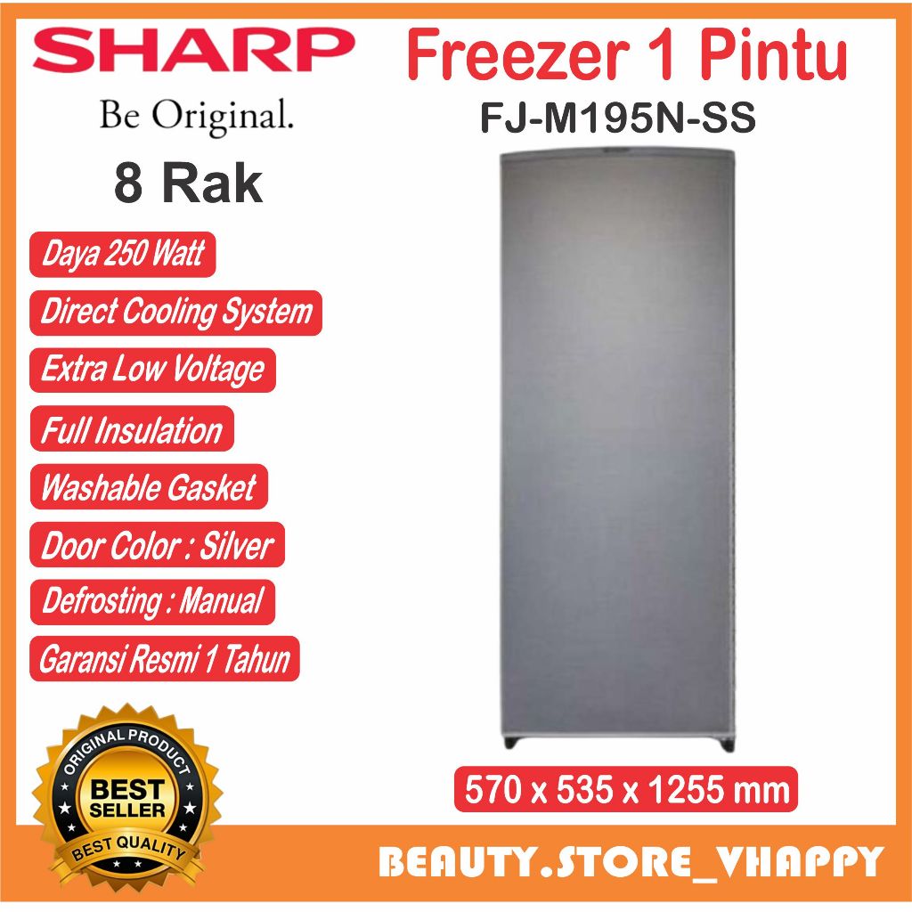 Jual Freezer SHARP 8 Rak FJ-M195N-SS Garansi Resmi | Shopee Indonesia