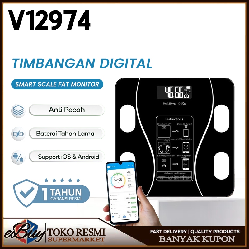 Jual Timbangan Badan Digital Smart Body Scale BMI dan Body Fat Monitor ...