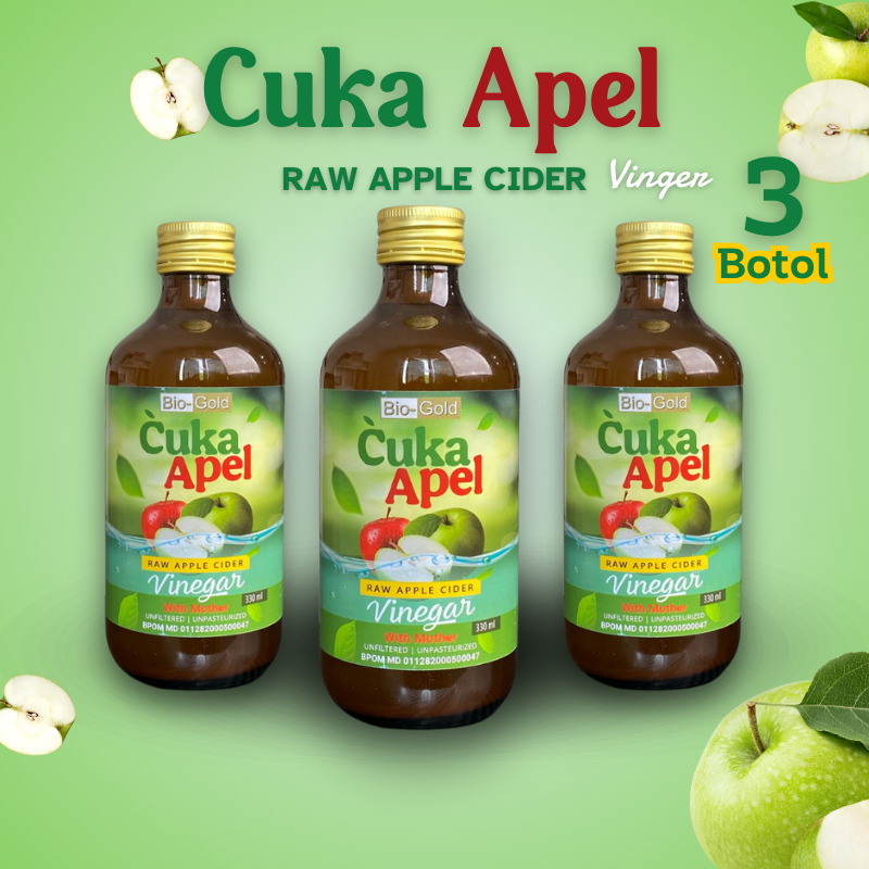 Jual CUKA APEL BIO GOLD Raw Apple Cider Vinegar With Mother Minuman ...