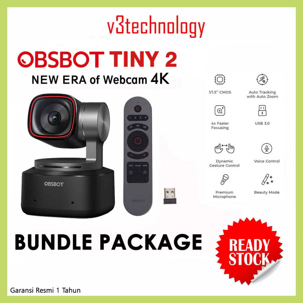 Jual OBSBOT TINY 2 With Smart Remote Control - AI PTZ WebCam | Shopee Indonesia