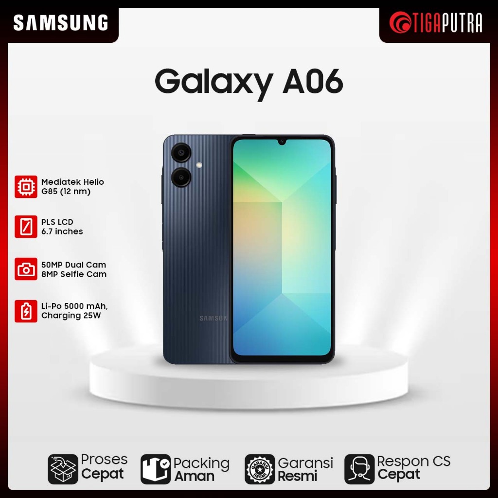 Jual Samsung Galaxy A06 (RAM 4GB, ROM 64/128GB, One UI 6.1 Premium, Fitur Keamanan Samsung Knox ...