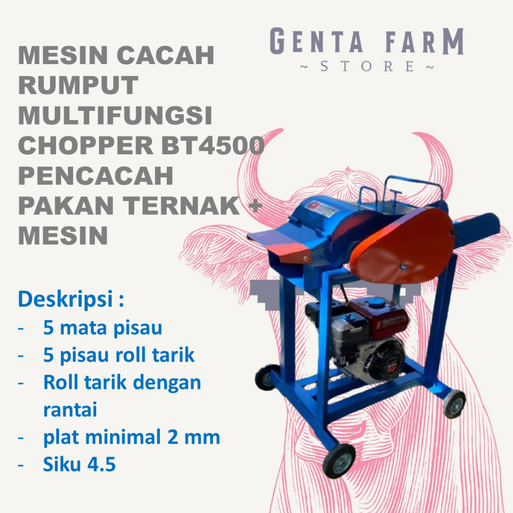 Jual Mesin Cacah Rumput Multifungsi Chopper BT4500 Pencacah Pakan ...