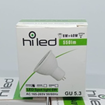 Jual HILED SPOTLIGHT LED 6W 220V GU5.3 HILED / LAMPU SOROT LED 6W 220V ...