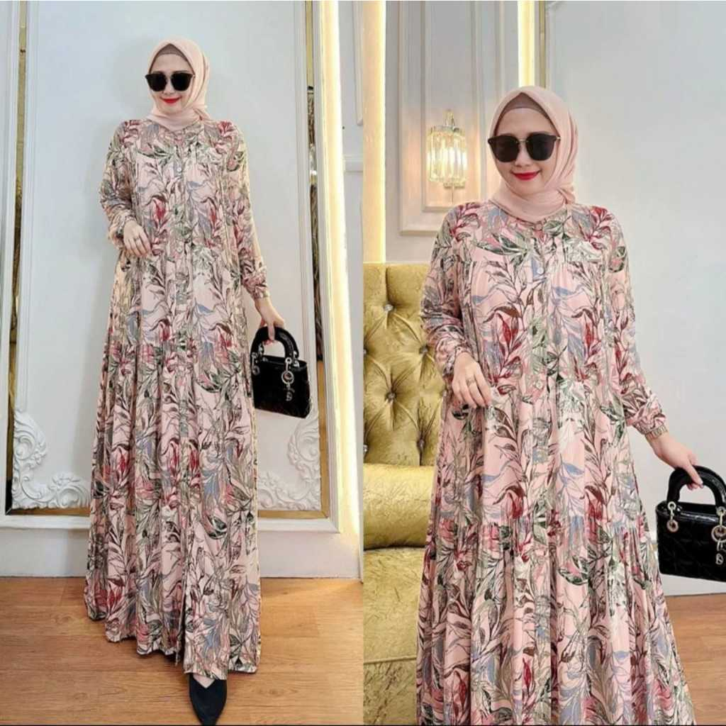 Jual Gamis Rayon Wanita Terbaru Kekinian Bahan Rayon Tebal Nyaman Busui ...