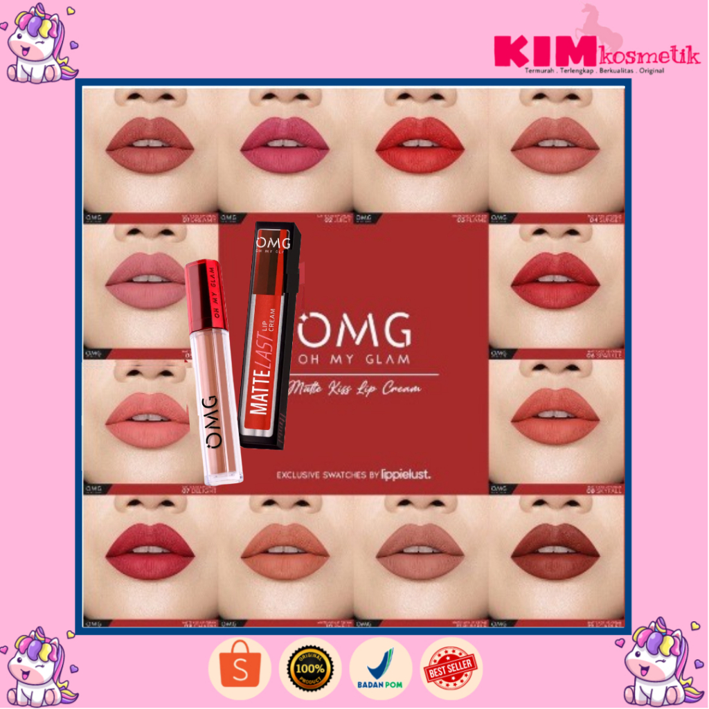 Jual OMG OH MY GLAM Matte Kiss Lip Cream | Shopee Indonesia