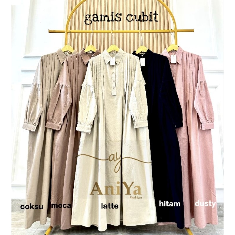 Jual gamis linen wanita terbaru bahan linen premium ld 110 gamis aniya ...