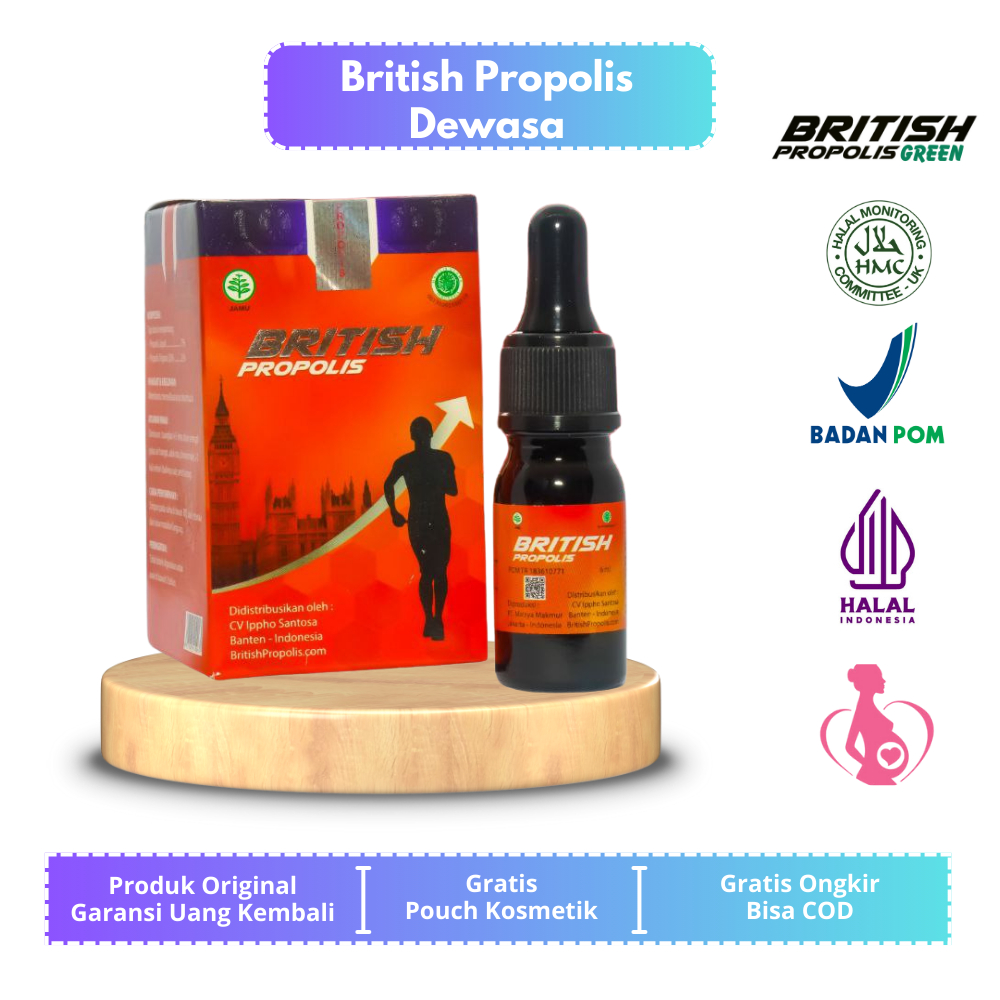 Jual British Propolis Original 100% Dewasa Reguler Suplemen Kesehatan ...