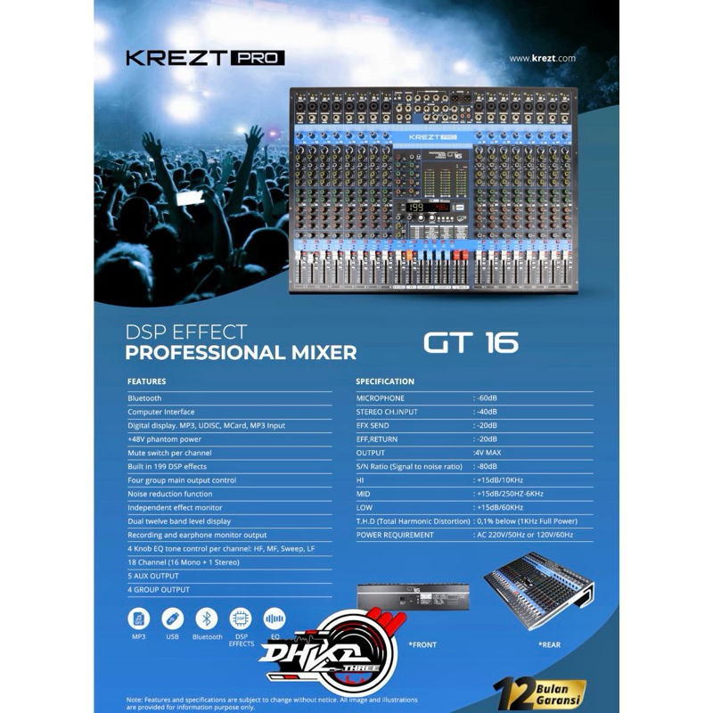 Jual MIXER KREZT AUDIO GT 16 COMPRESS / MIXER KREZT GT 16 COMPRESS ...