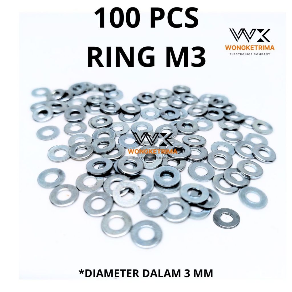 Jual Ring plat M 3 M3 tebal 1mm cocok buat baut M3 harga per 100pcs ...