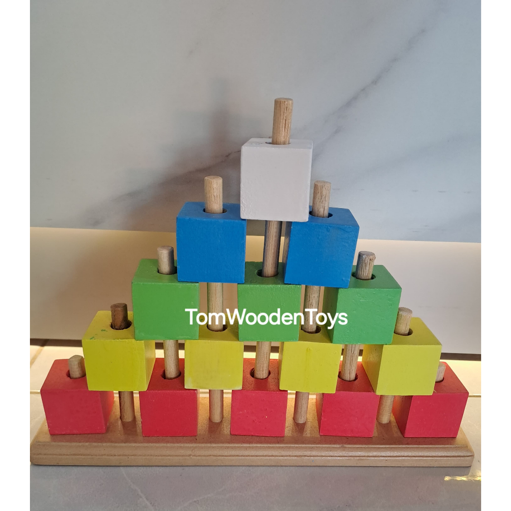 Jual Mainan edukatif menara piramida balok kubus warna | Shopee Indonesia