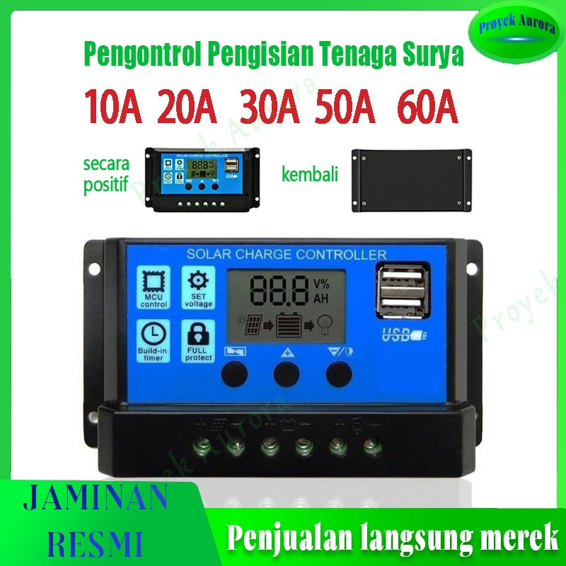 Jual 【Flash Sale!!!】Solar Charge Controller 10A 20A 30A 40A 50A 60A Cell PWM Pengisi Daya Surya ...