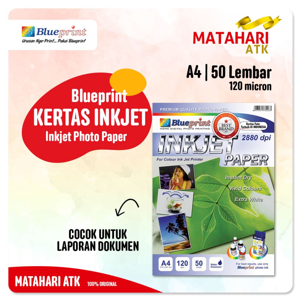 Jual BLUEPRINT Kertas Inkjet Paper 85gsm / Ink jet paper 50S 120 micron ...