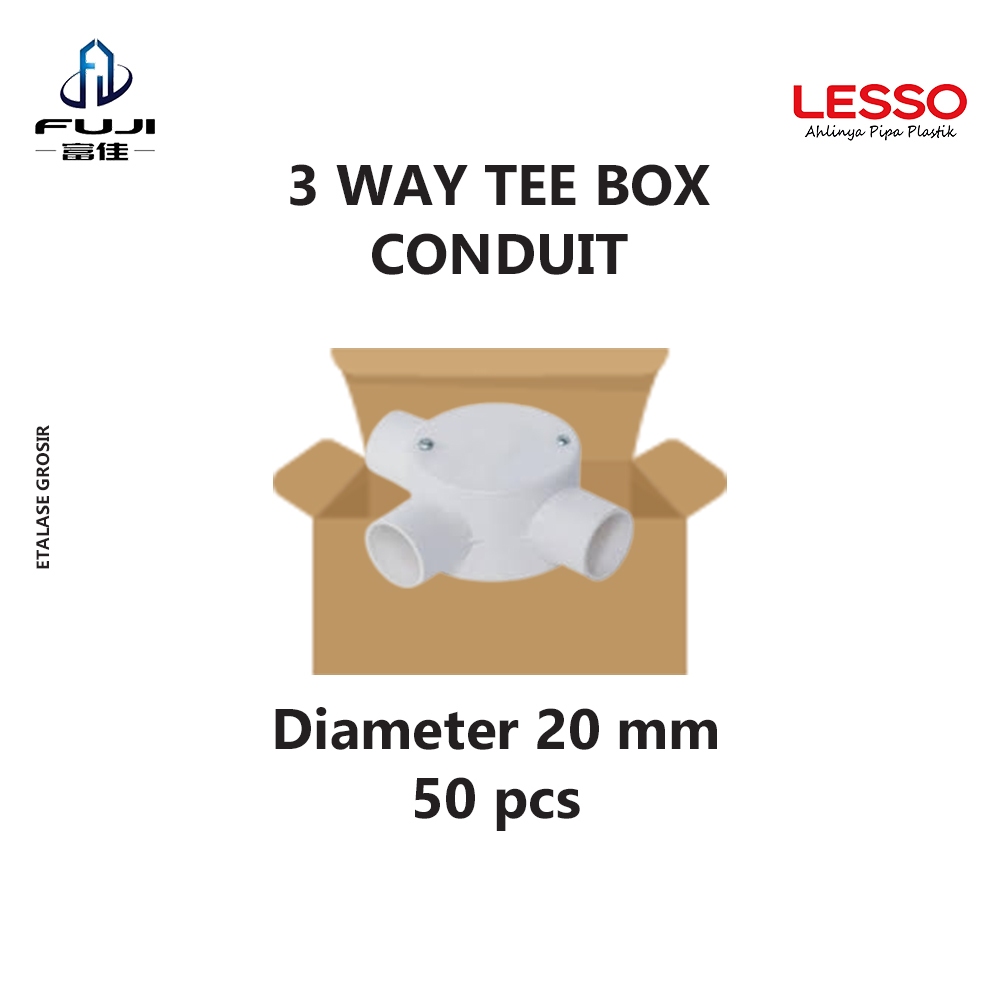 Jual Lesso 3 Way Tee Box Dengan Penutup Grosir Isi 50 pcs | Shopee ...